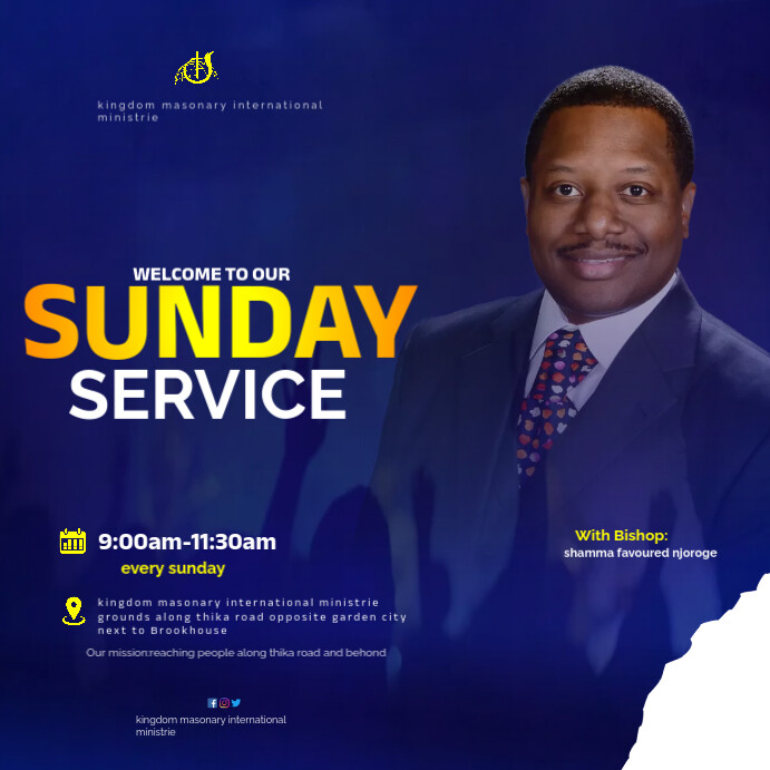 SUNDAY SERVICE FLYER POSTER TEMPLATE Modelo | PosterMyWall