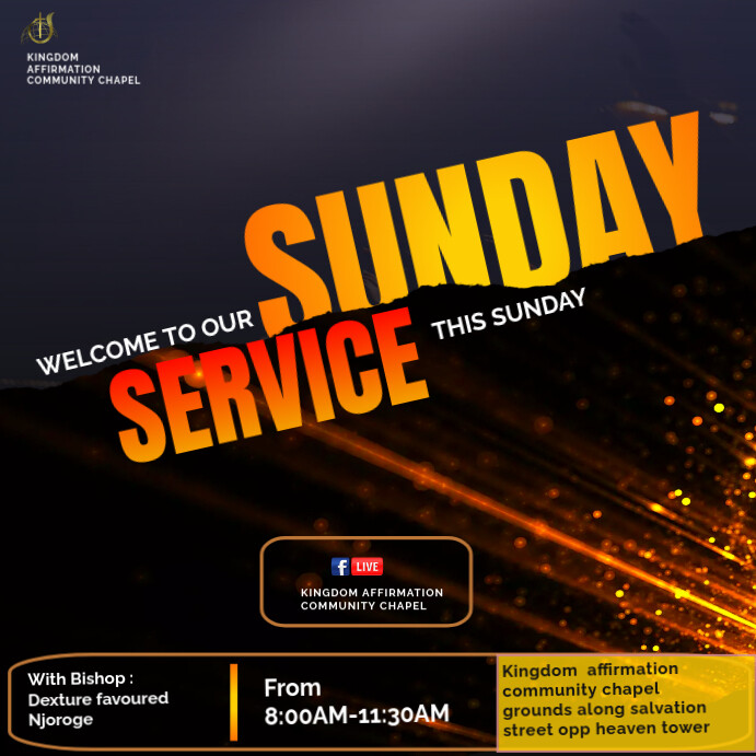 Plantilla de SUNDAY SERVICE FLYER POSTER TEMPLATE | PosterMyWall