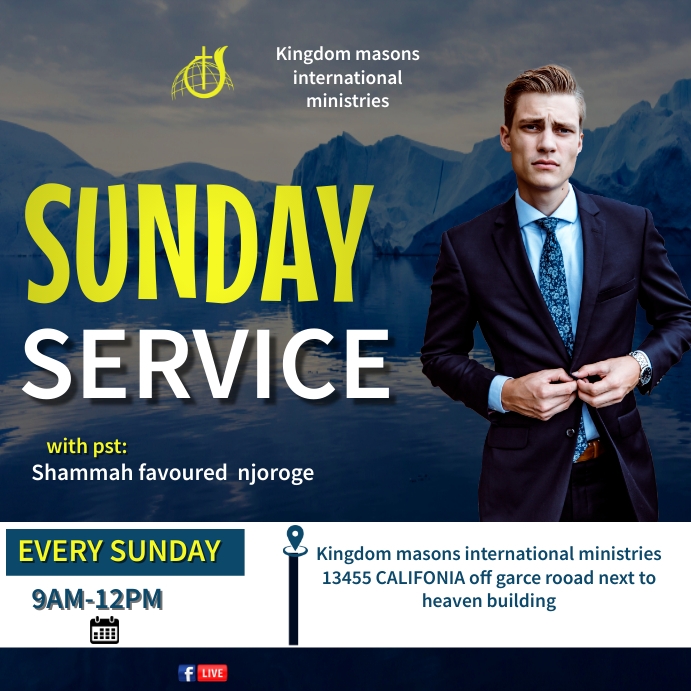 SUNDAY SERVICE FLYER POSTER TEMPLATE | PosterMyWall