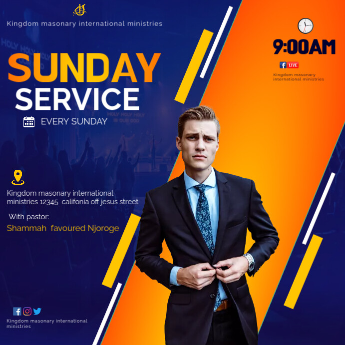SUNDAY SERVICE FLYER POSTER TEMPLATE | PosterMyWall