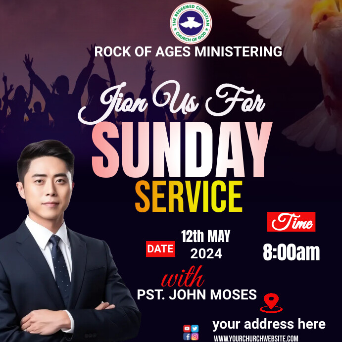 SUNDAY SERVICE flyer template (1) | PosterMyWall