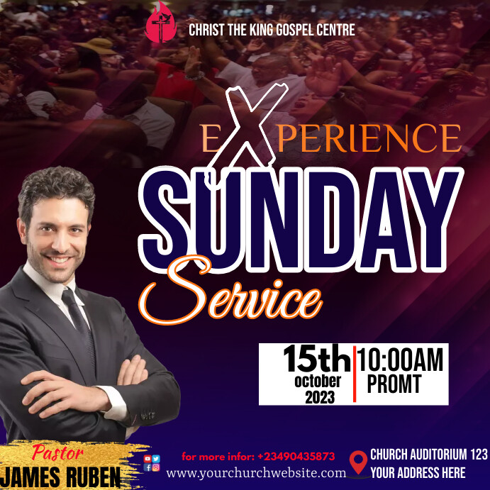 SUNDAY SERVICE flyer template (1) | PosterMyWall