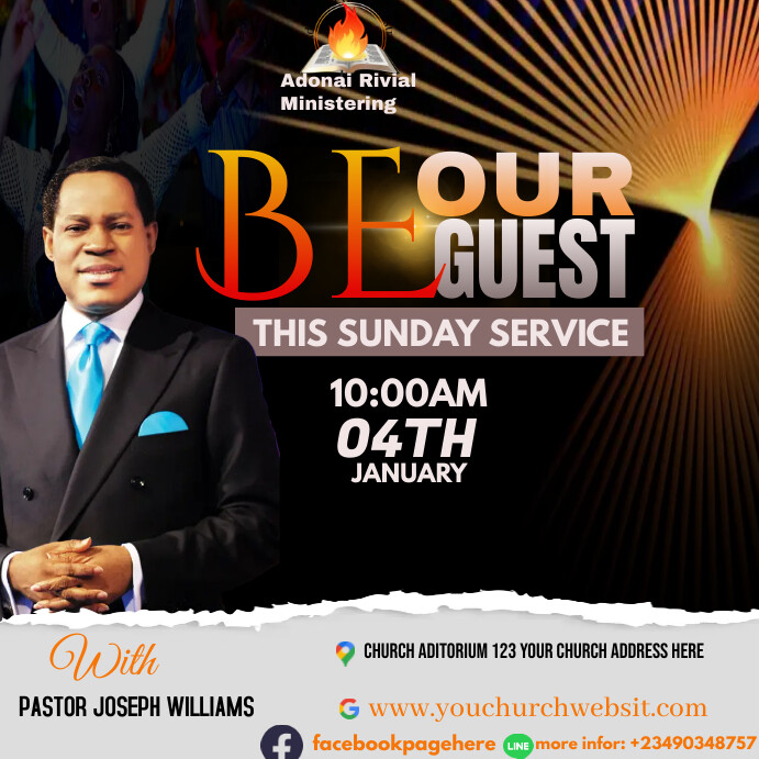 SUNDAY SERVICE flyer template (1) | PosterMyWall