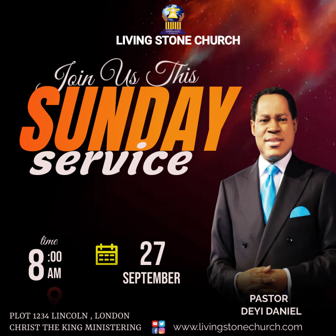 SUNDAY SERVICE flyer template (1) | PosterMyWall