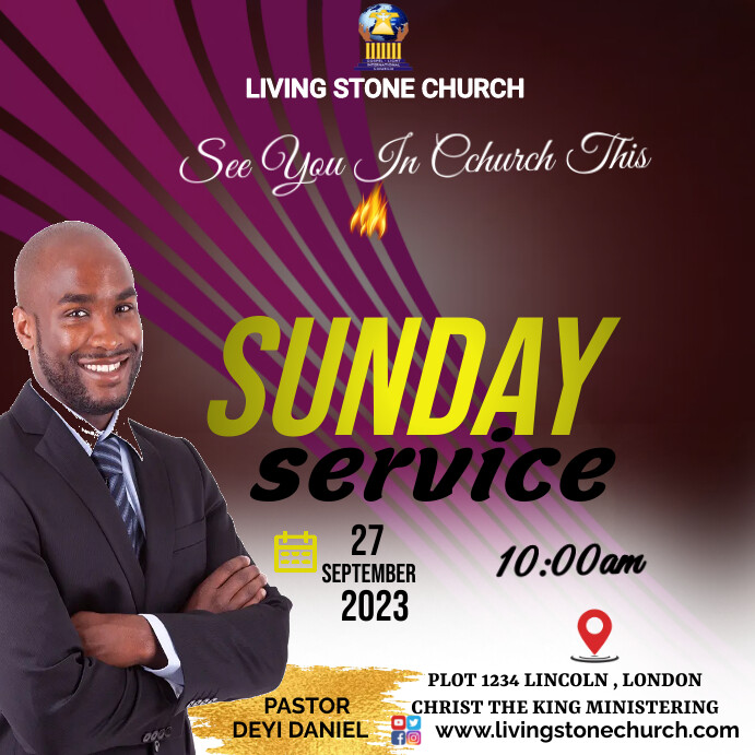 SUNDAY SERVICE flyer template (1) | PosterMyWall