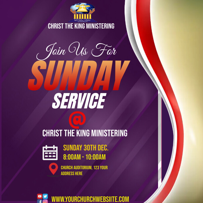 SUNDAY SERVICE flyer template (4) | PosterMyWall
