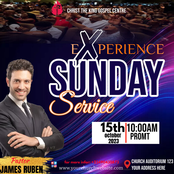 SUNDAY SERVICE flyer template (5) | PosterMyWall