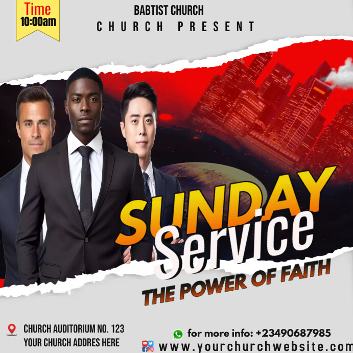 SUNDAY SERVICE flyer template (5) | PosterMyWall