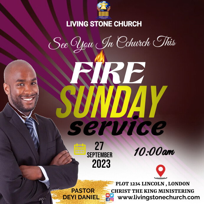 SUNDAY SERVICE flyer template (7) | PosterMyWall