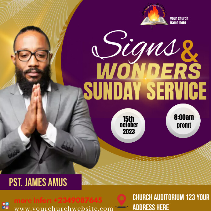 SUNDAY SERVICE flyer template (7) | PosterMyWall