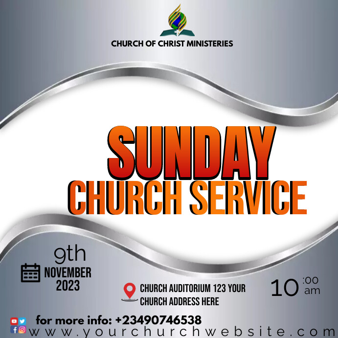 SUNDAY SERVICE flyer template (9) | PosterMyWall
