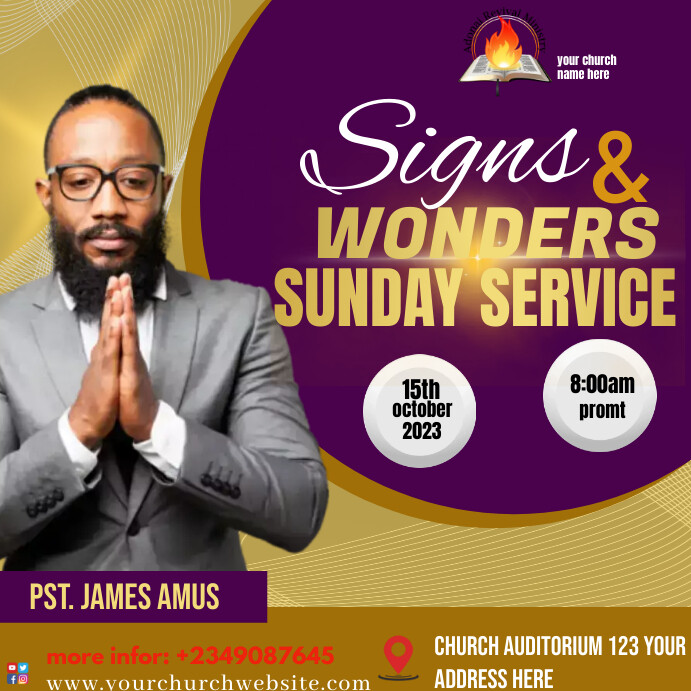 SUNDAY SERVICE flyer template (9) | PosterMyWall