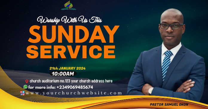 SUNDAY SERVICE flyer template | PosterMyWall