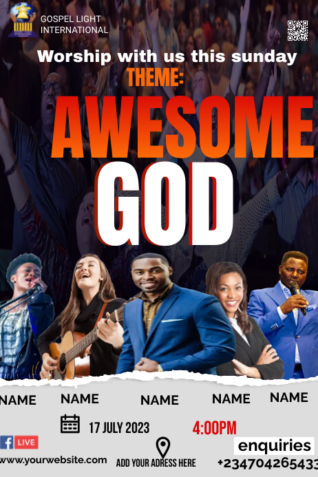 SUNDAY SERVICE flyer template | PosterMyWall