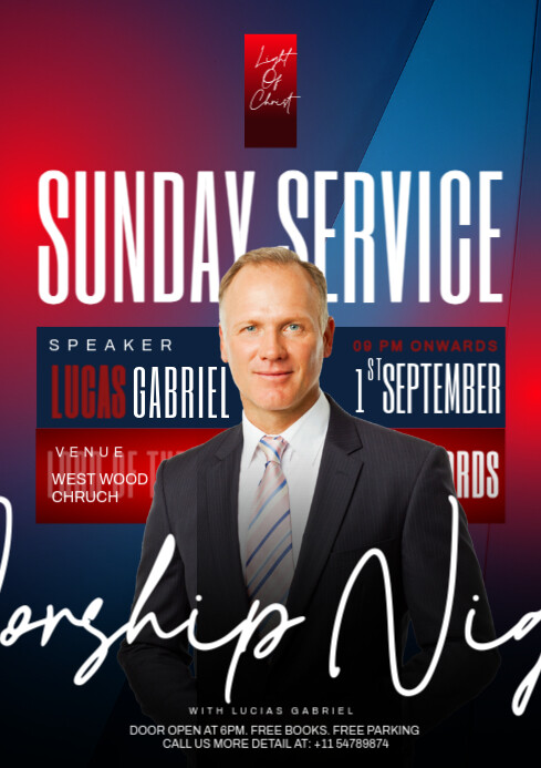 Sunday service flyer template | PosterMyWall