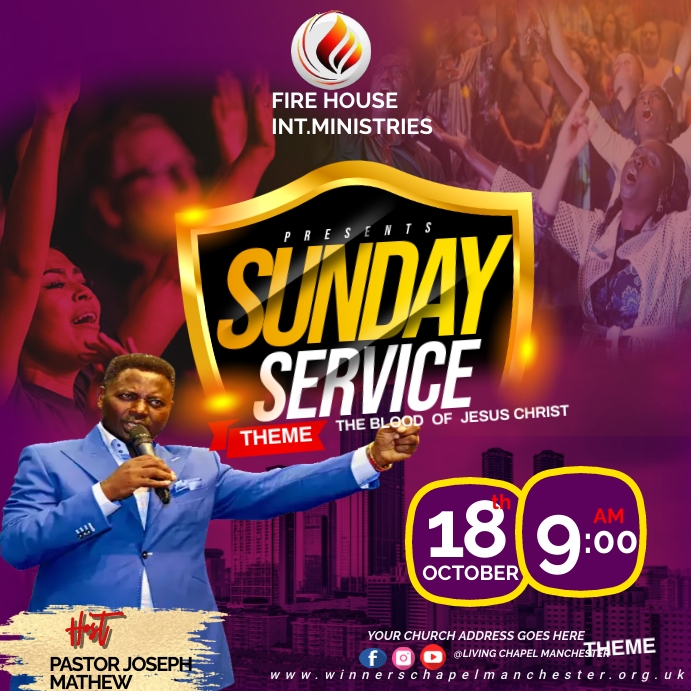 Copy of SUNDAY SERVICE flyer template | PosterMyWall