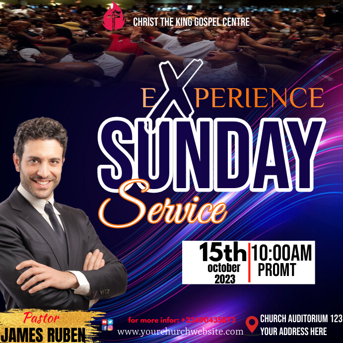 SUNDAY SERVICE flyer template | PosterMyWall
