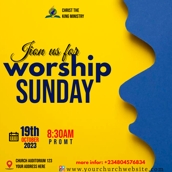 SUNDAY SERVICE flyer template | PosterMyWall