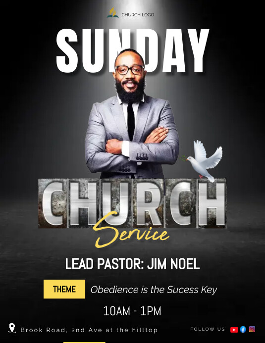 Sunday Service Flyer template | PosterMyWall