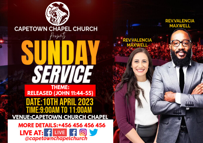 Sunday service flyer template | PosterMyWall