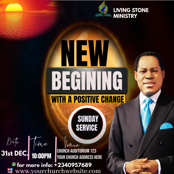 SUNDAY SERVICE flyer template | PosterMyWall