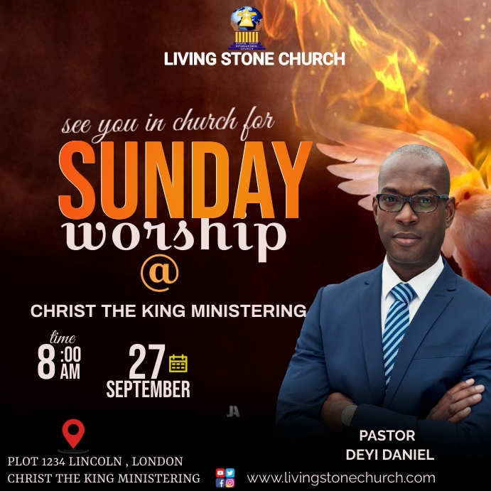 SUNDAY SERVICE flyer template | PosterMyWall