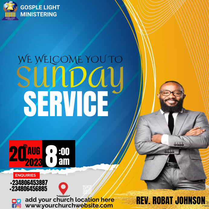 SUNDAY SERVICE flyer template | PosterMyWall