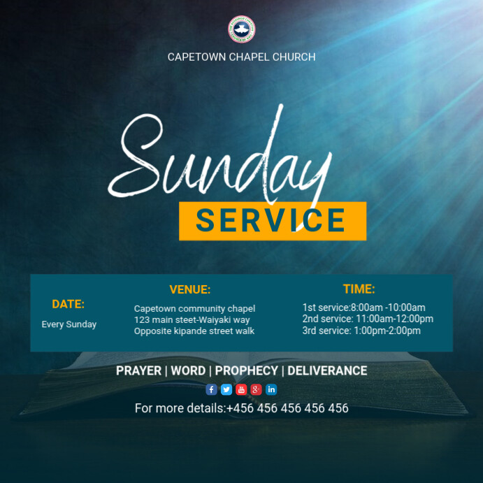Sunday service flyer template | PosterMyWall