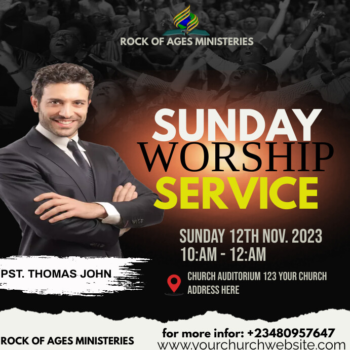 SUNDAY SERVICE flyer template | PosterMyWall