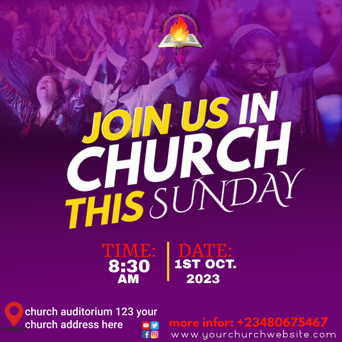 Modèle SUNDAY SERVICE flyer template | PosterMyWall