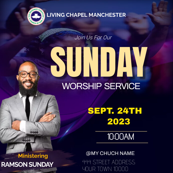 SUNDAY SERVICE flyer template | PosterMyWall
