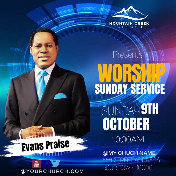 SUNDAY SERVICE flyer template | PosterMyWall