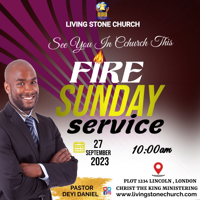 SUNDAY SERVICE flyer template | PosterMyWall