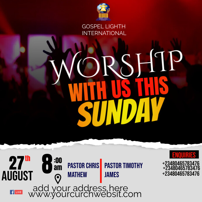 Modèle SUNDAY SERVICE flyer template | PosterMyWall