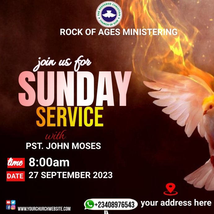 SUNDAY SERVICE flyer template | PosterMyWall