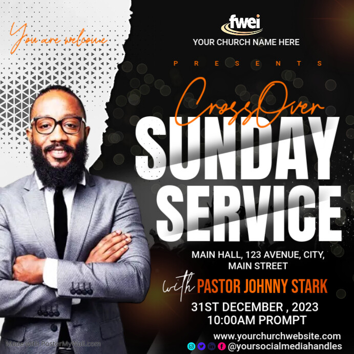 SUNDAY SERVICE FLYER TEMPLATE | PosterMyWall