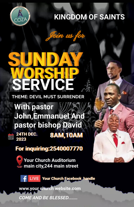 Sunday service flyer template | PosterMyWall