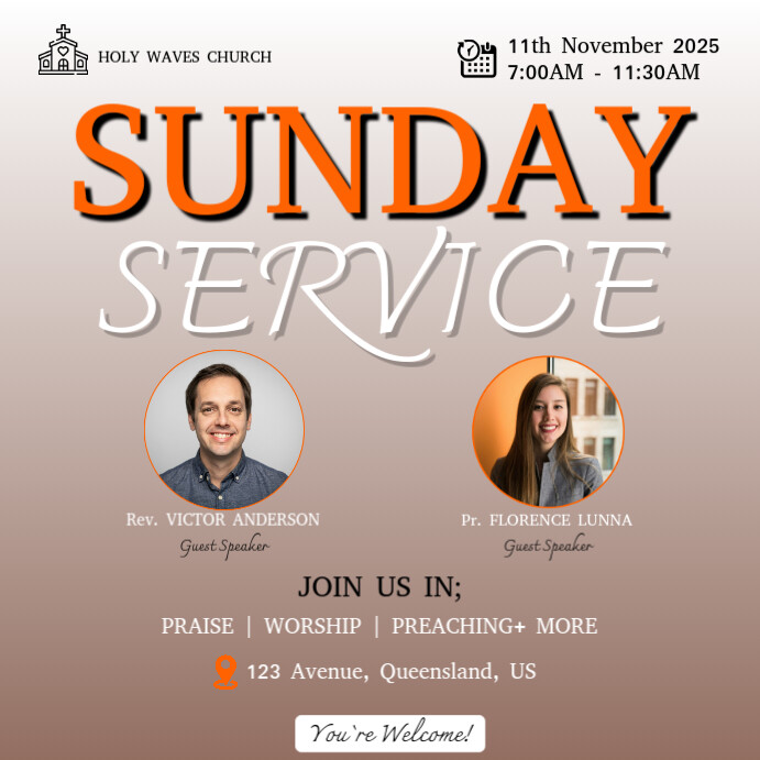 Modèle Sunday Service Instagram Post | PosterMyWall