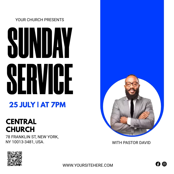 Plantilla de Sunday service Instagram post | PosterMyWall