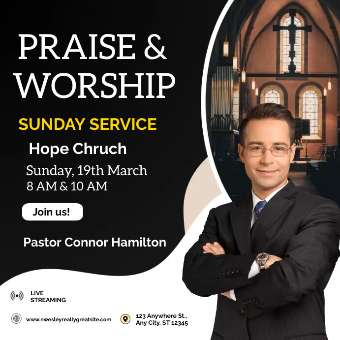 Plantilla de Sunday Service Instagram Post | PosterMyWall