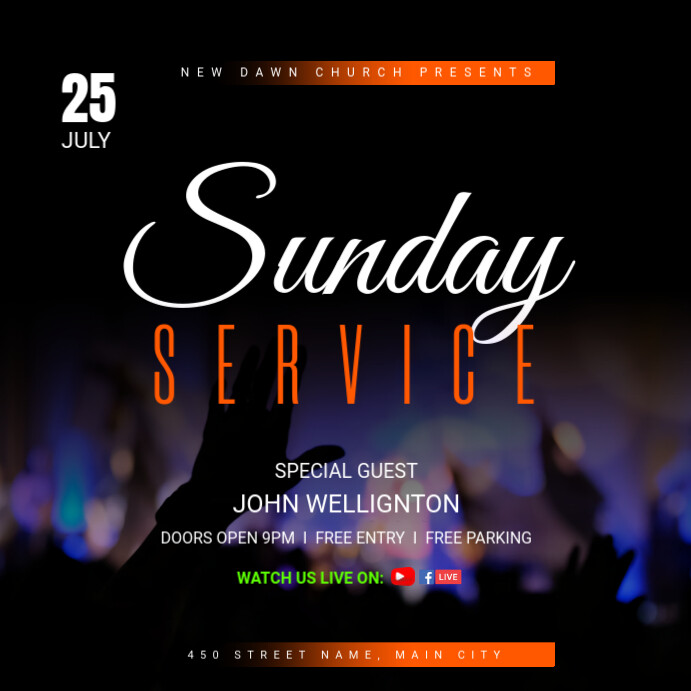 Sunday service Instagram template | PosterMyWall