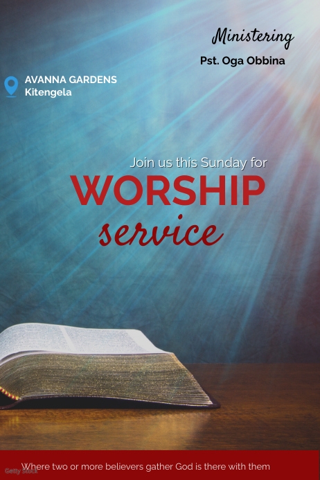 Sunday Service Invitation Card Template | PosterMyWall