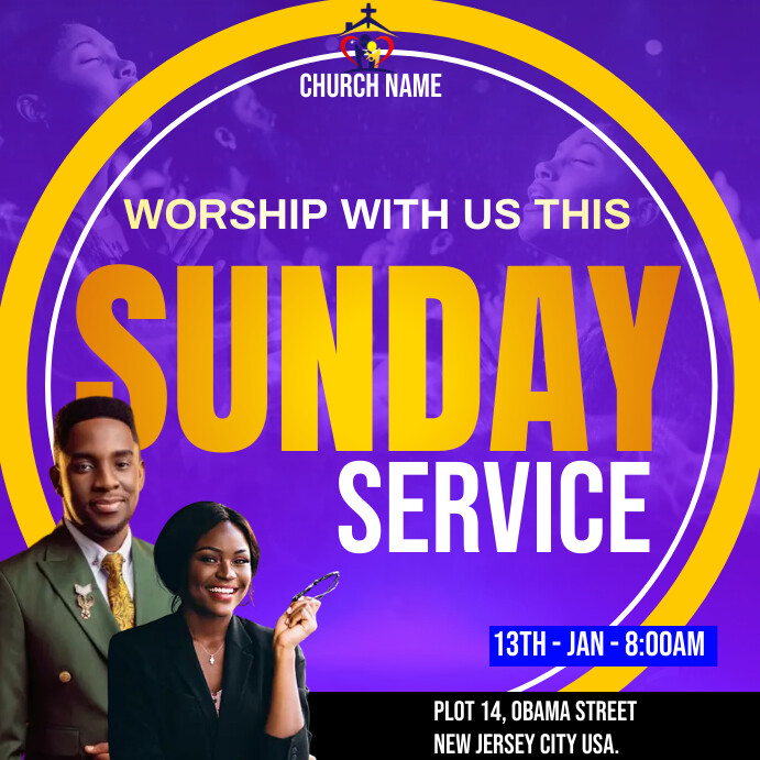 Sunday service invitation Template | PosterMyWall
