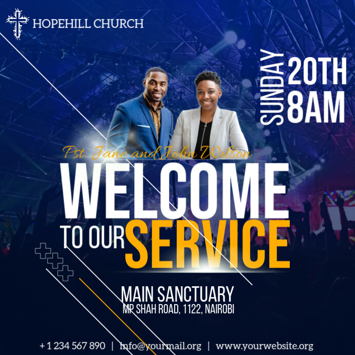 sunday service invitation flyer Template | PosterMyWall
