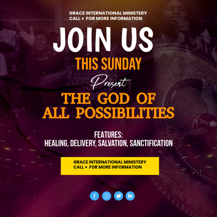 Sunday Service Invitation Flyer Design Template | PosterMyWall