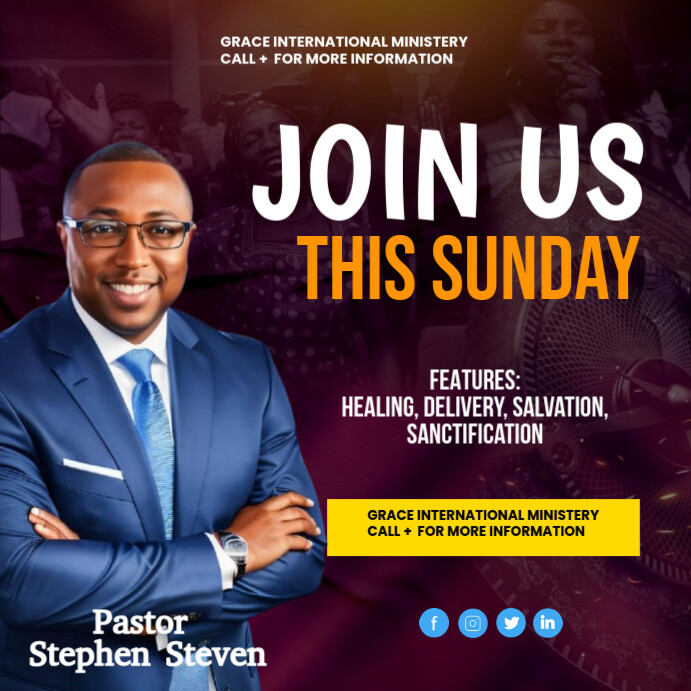 Copy of Sunday Service Invitation Flyer Design | PosterMyWall