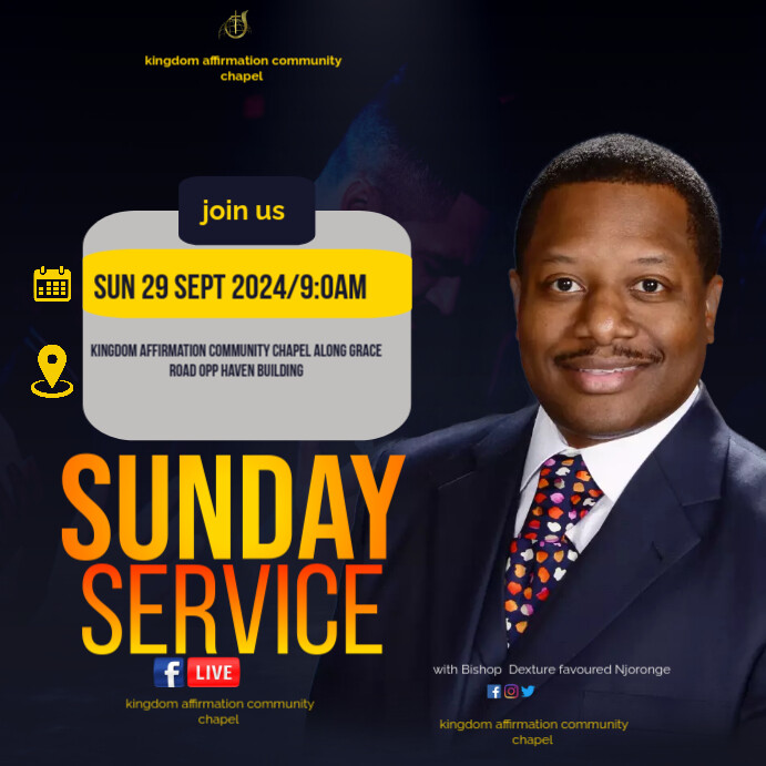 Modèle sunday service invitation flyer poster template | PosterMyWall