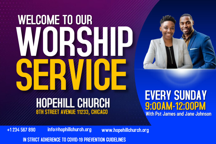 sunday service invitation poster Template | PosterMyWall