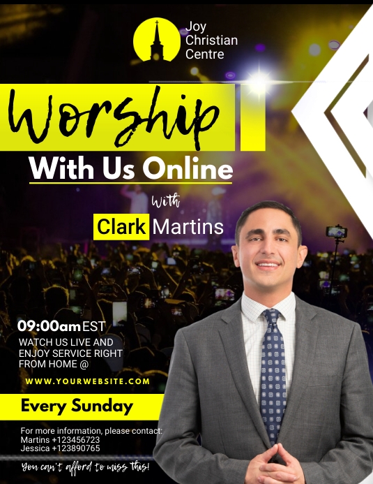 Sunday Service Online Worship Session Flyer Template | PosterMyWall