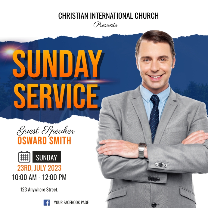 Sunday Service Poster, Template | PosterMyWall